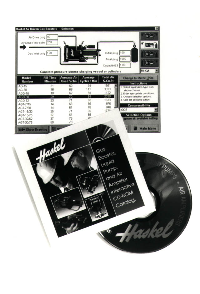 CD catalog with interactive specification guide to Haskel products ...